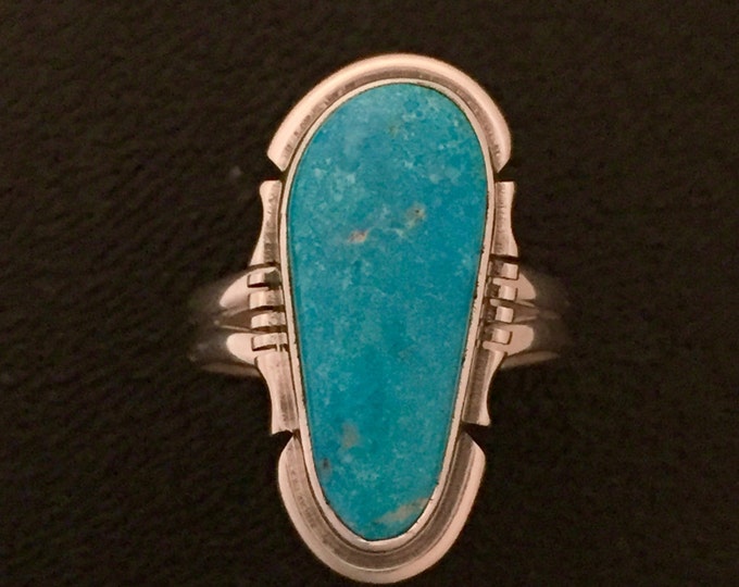 Native American Navajo Arkie Nelson Kingman Turquoise Sterling Silver ...