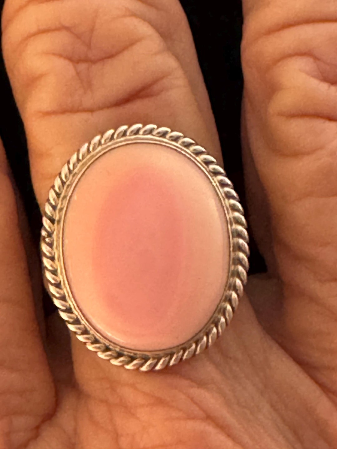 Native American Pink Conch Shell Sterling Silver Size 9 Ring - Etsy
