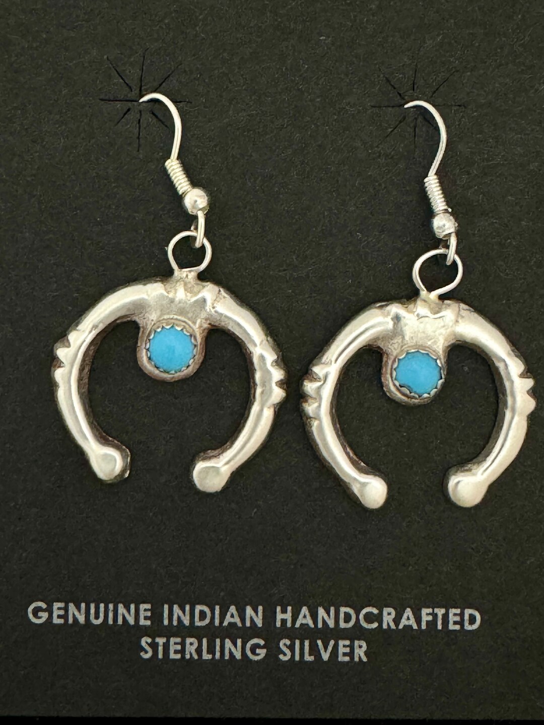Native American Navajo Tim Yazzie Turquoise Sterling Silver Earrings ...