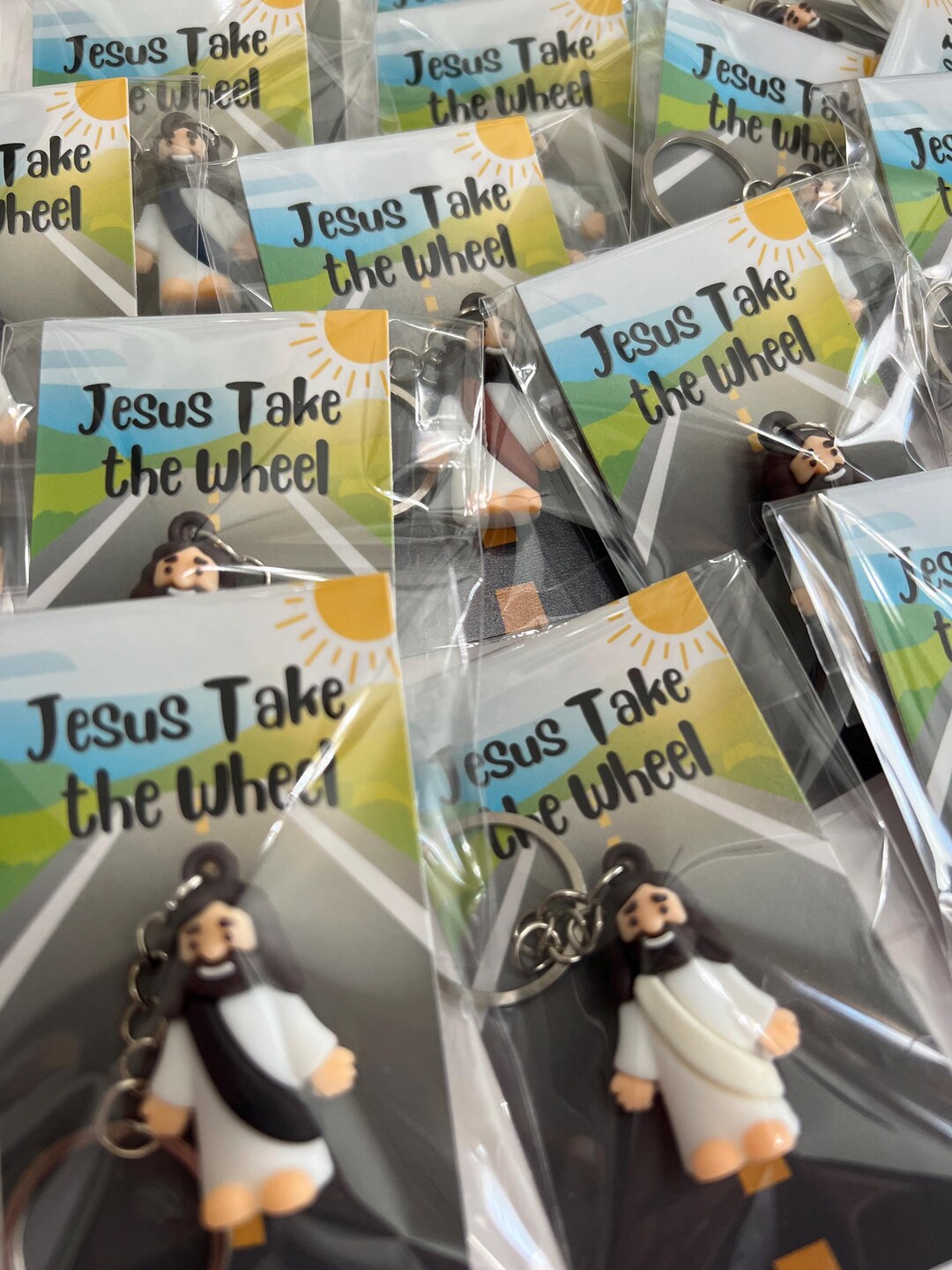 Jesus Take the Wheel Keychain: Christian Gift With Mini Figurine - Etsy