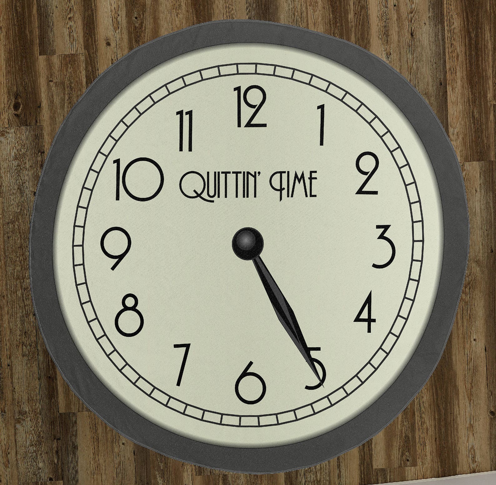 Quittin' Time 5 Pm Clock Face Round Microfiber Floor - Etsy