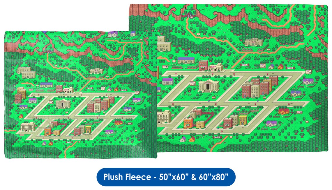 Earthbound Onett Map Throw Blanket / Tapestry Wall Hanging | Etsy