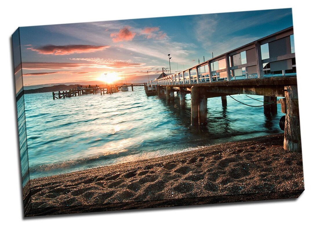 Sunset by the Pier Canvas Print - Etsy