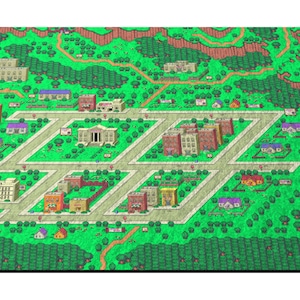 Earthbound, Onett Map 24" X 36" Doormat Rug - Etsy