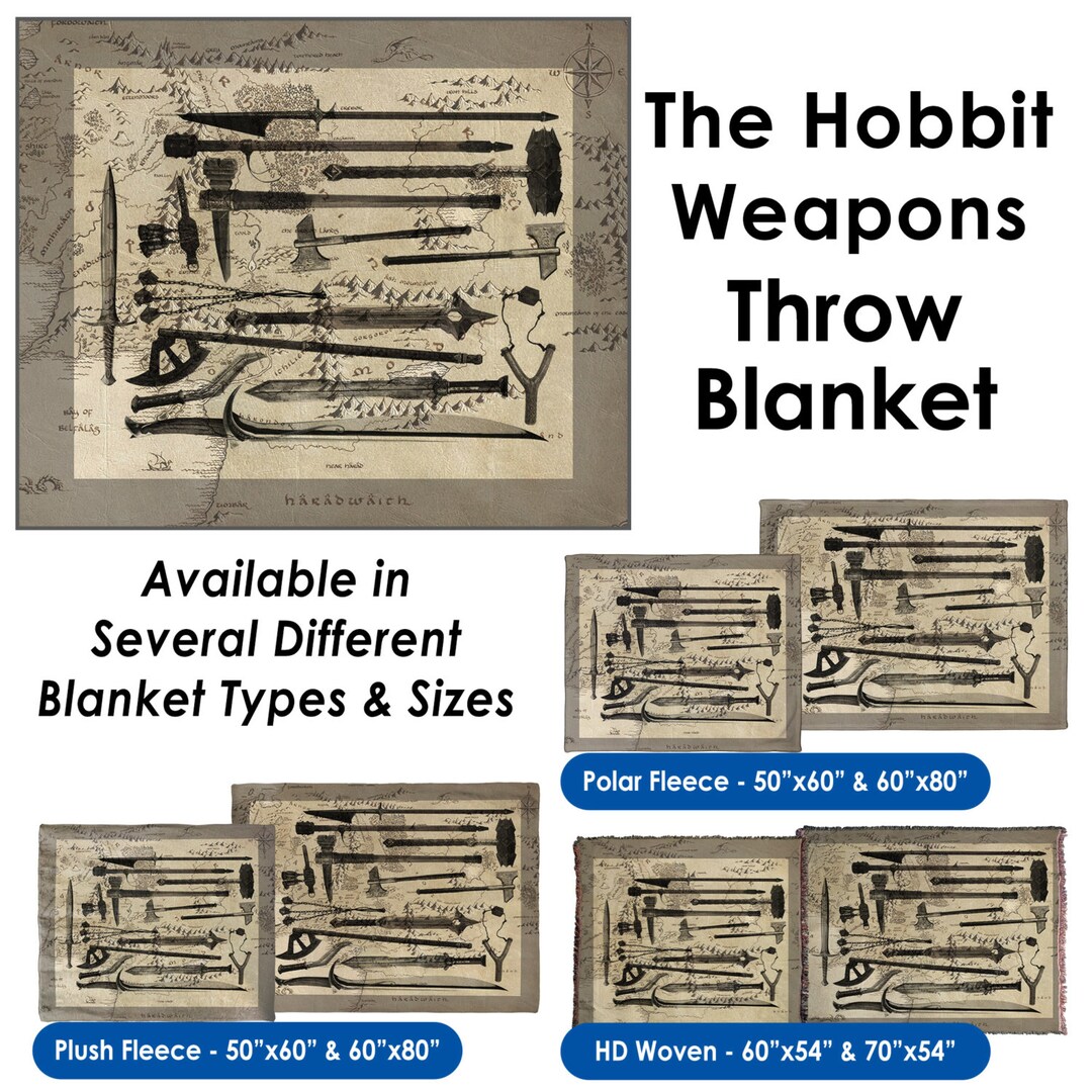 The Hobbit Weapons Throw Blanket / Tapestry Wall Hanging - Etsy