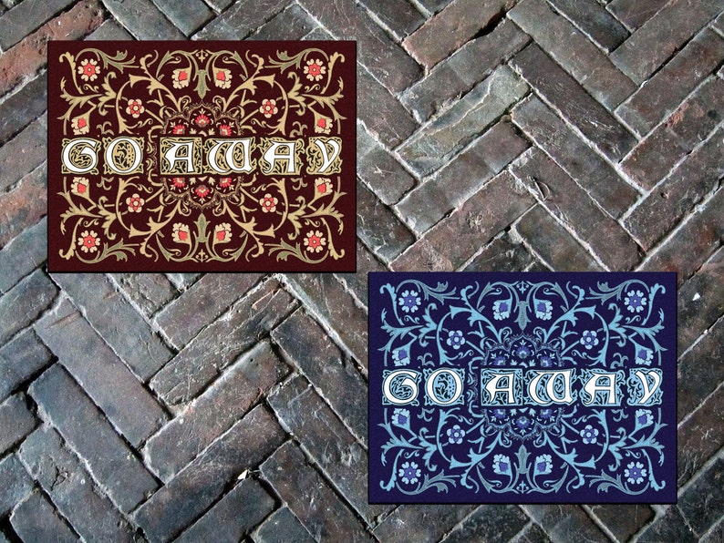 Go Away Welcome Mat 17 In. X 24 In. Memory Foam Doormat | Etsy