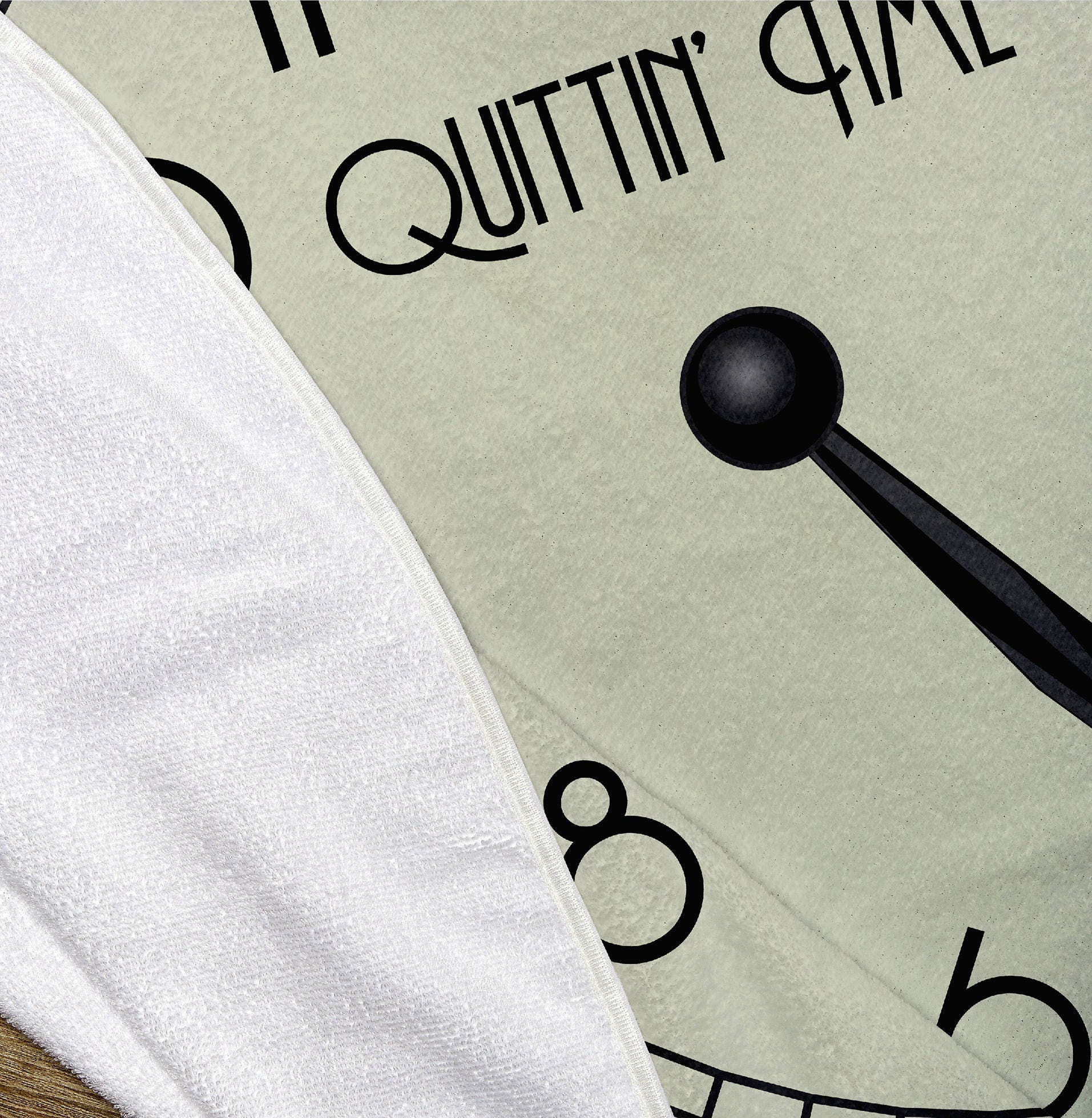 Quittin' Time 5 Pm Clock Face Round Microfiber Floor - Etsy