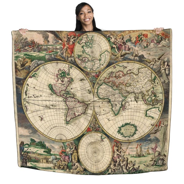 World Map Bedding - Etsy