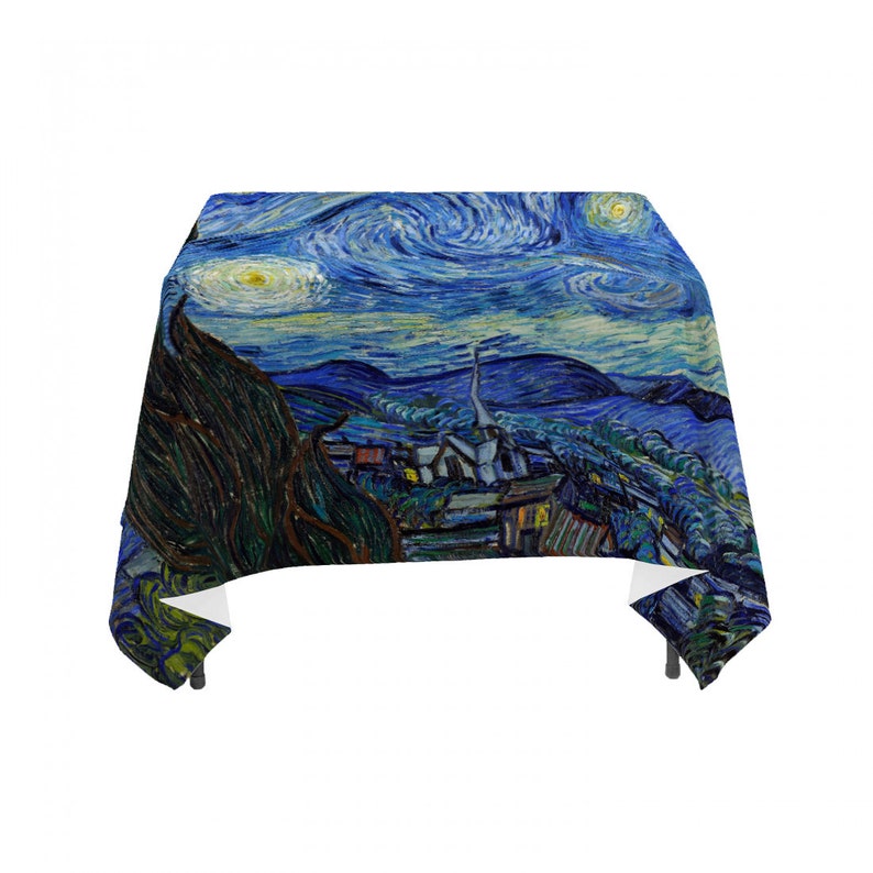 Vincent Van Gogh's starry Night Linen Table - Etsy