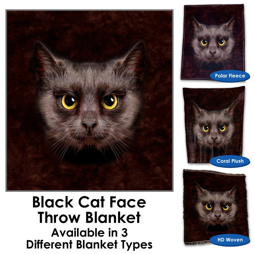 Black Cat Face Throw Blanket / Tapestry Wall Hanging - Etsy