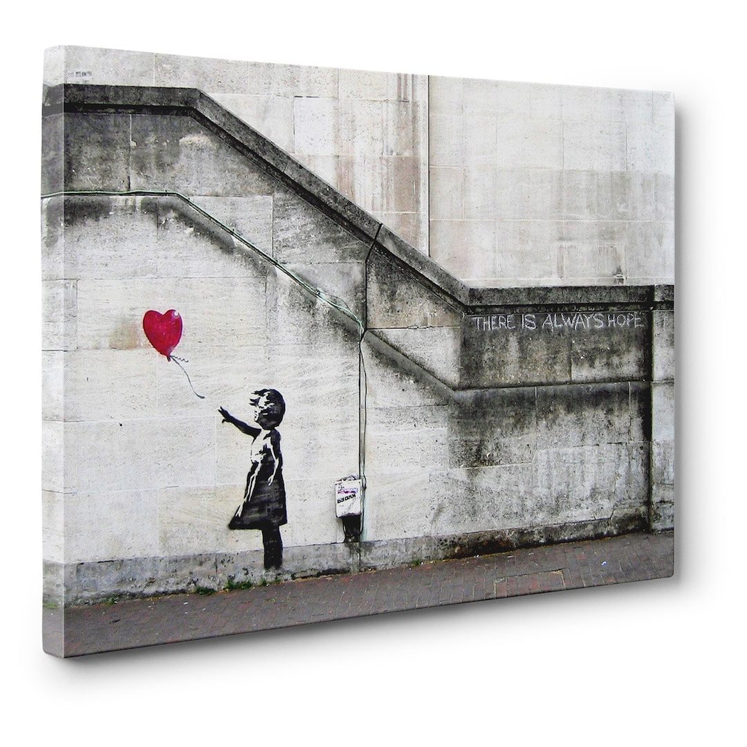 Banksy, "there is Always Hope" 24" X 18" X 1.5" Canvas Gallery Wrap ...