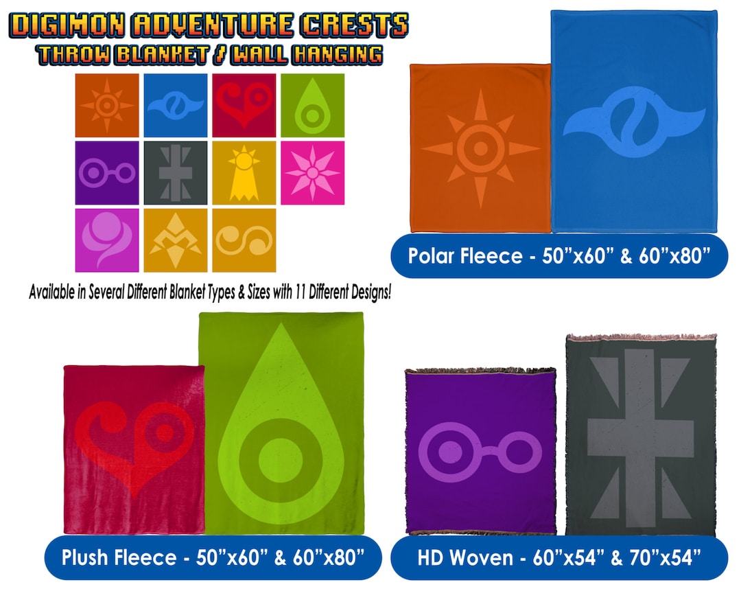 Digimon Adventure Crest - Throw Blanket / Tapestry Wall Hanging - Etsy