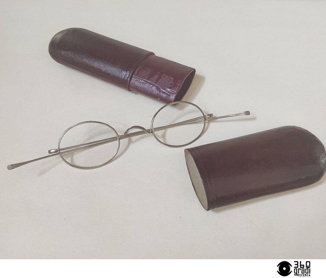 Antique Oval Eyeglasses Vintage Italy 1920s With Hard Case Small Etsy