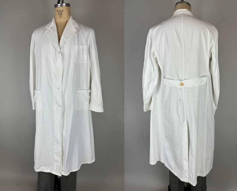 1920s Dapper Doctor Duster Coat | Vintage Antique 20s White Cotton ...