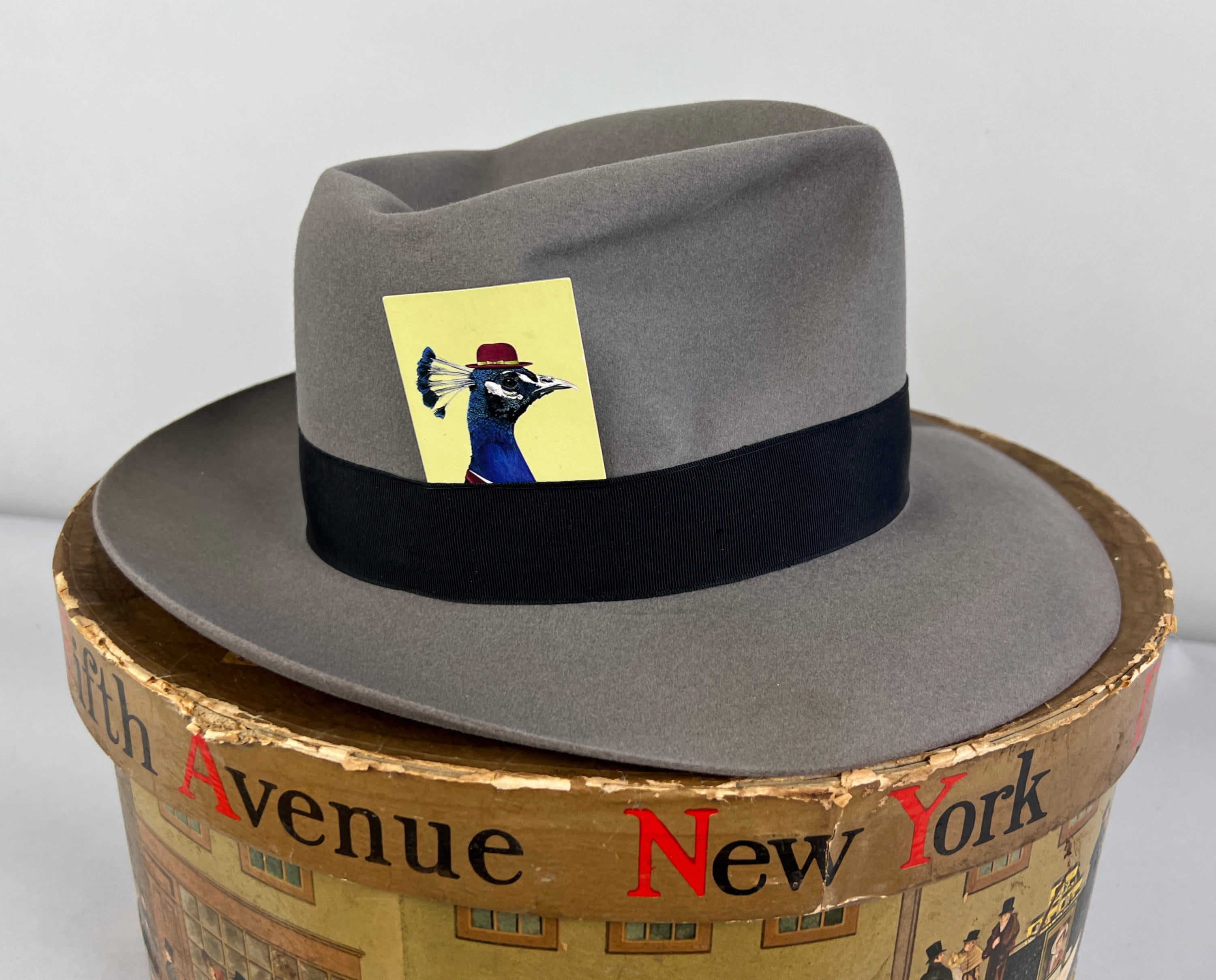 1930s Dove Grey Dobbs Fedora | Vintage 30s Gray Fur Felt Hat with Black ...