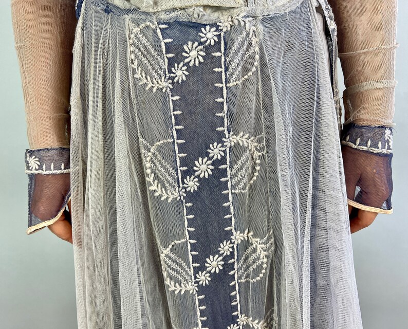 1910s Net of Love Dress | Vintage Teens Antique Edwardian Periwinkle ...