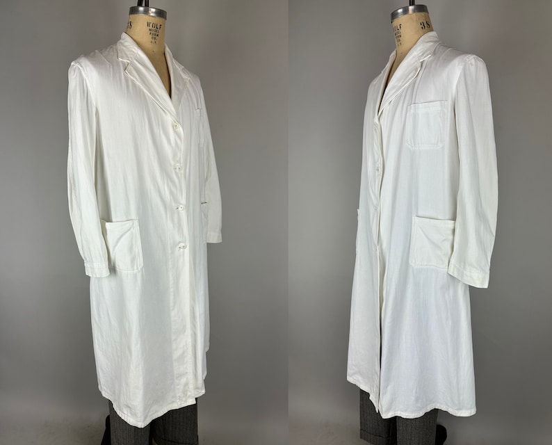 1920s Dapper Doctor Duster Coat | Vintage Antique 20s White Cotton ...