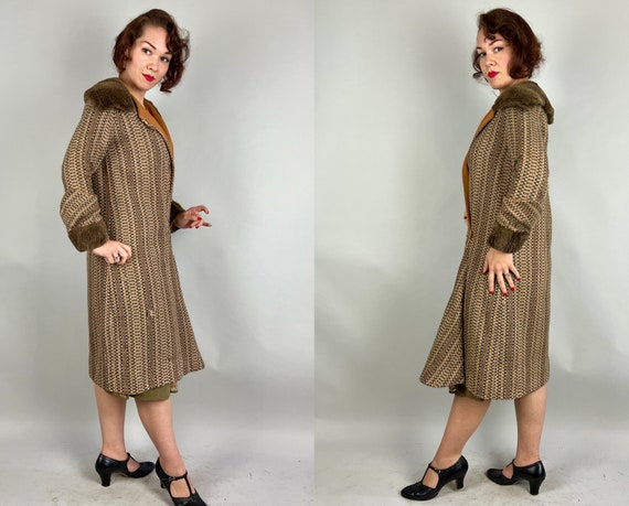 1920s Deco Darling Coat | Vintage 20s Orange, Charcoa… - Gem