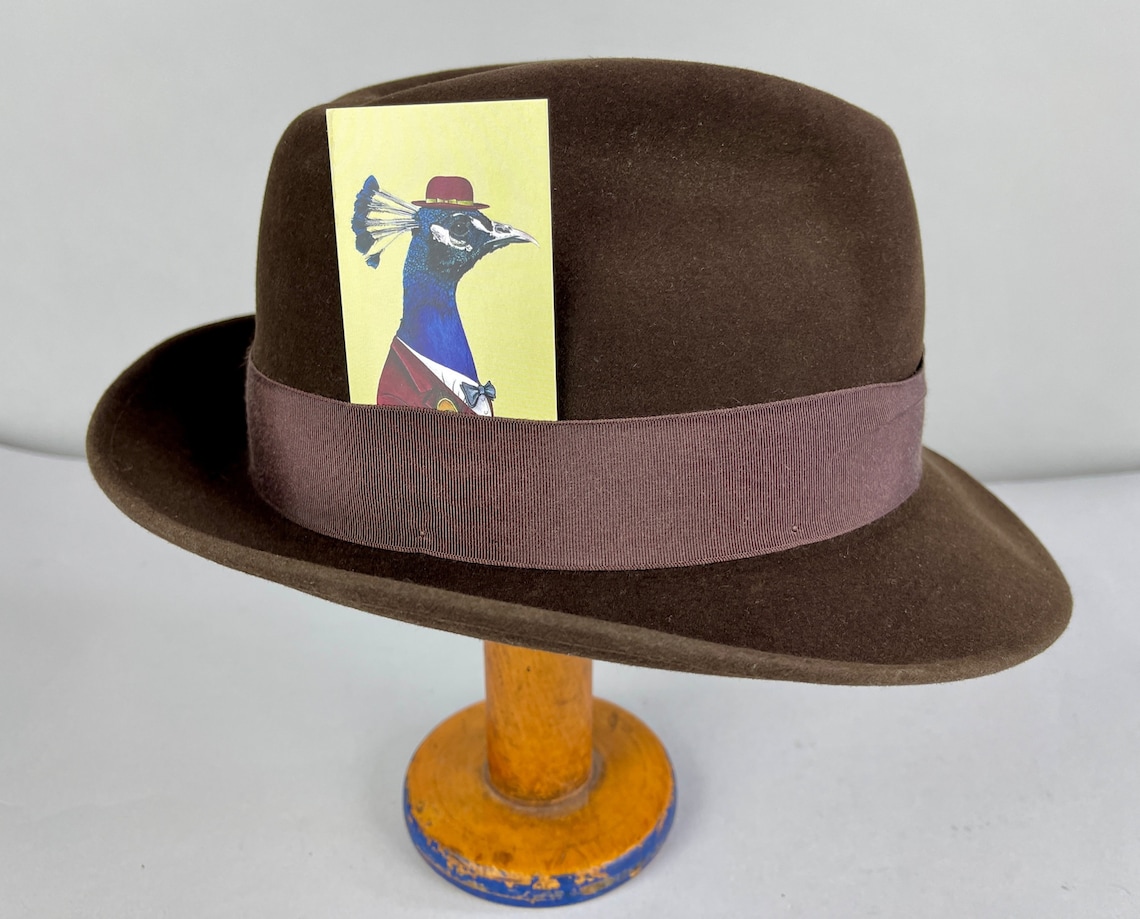 1950s Fashionable Fedora | Vintage 50s Chocolate Brown Fur Felt Mens ...