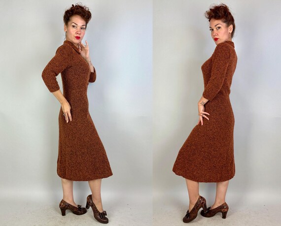 1950s Gingerbread Janet Knit Dress | Vintage 50s Spic… - Gem