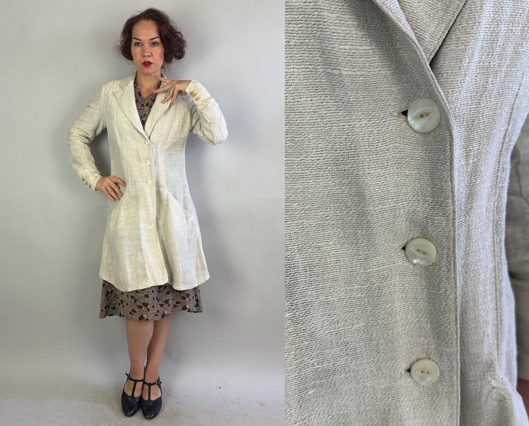 1920s Leave 'em in the Dust Duster Coat | Vintage Antique 20s White ...