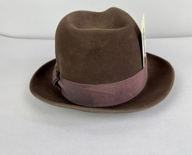 1950s Fashionable Fedora | Vintage 50s Chocolate Brown Fur Felt Mens ...