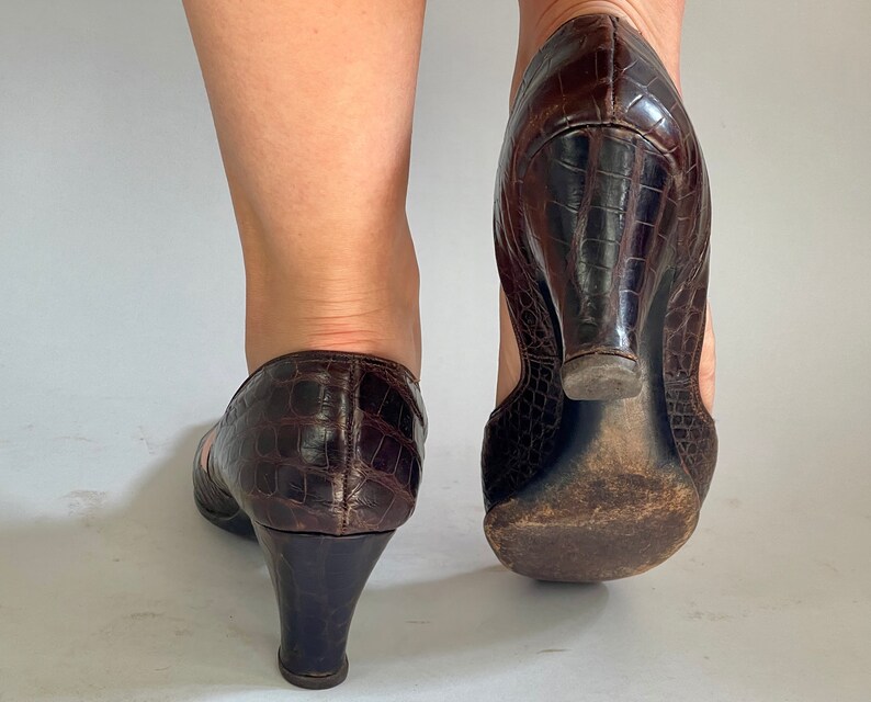 1940s Regal Reptile Pumps Vintage 40s Natural Brown - Etsy