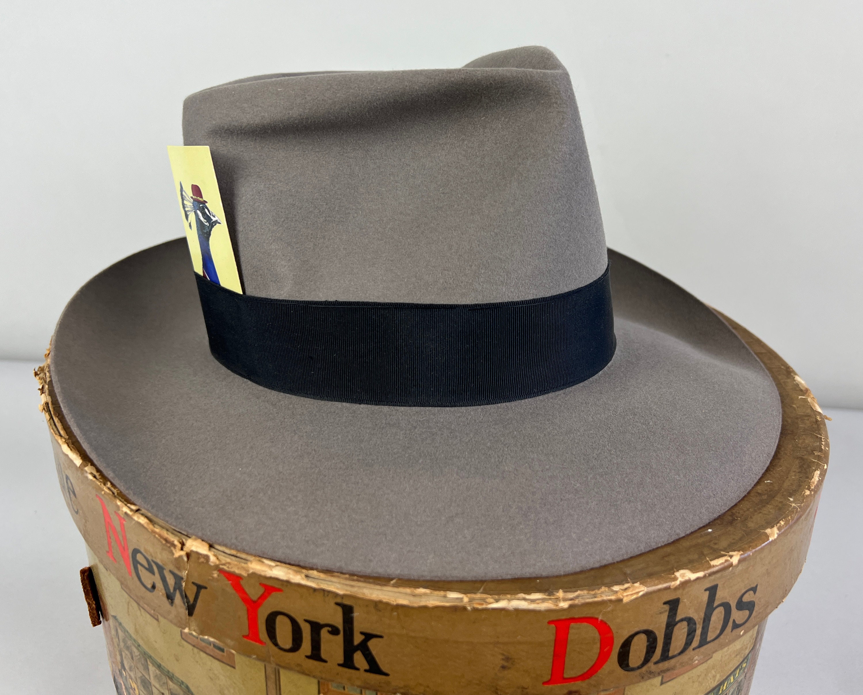 1930s Dove Grey Dobbs Fedora | Vintage 30s Gray Fur Felt Hat with Black ...