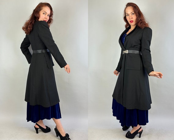 1940s Rachel's Ravishing Raven Coat | Vintage 40s Bla… - Gem