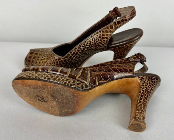 1940s Gators for Your Gait Pumps | Vintage 40s Brown … - Gem