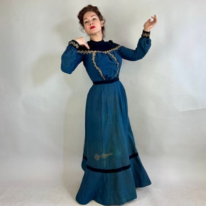 1900s Blessed in Blue Ensemble | Vintage Antique Edwardian Wool Twill ...