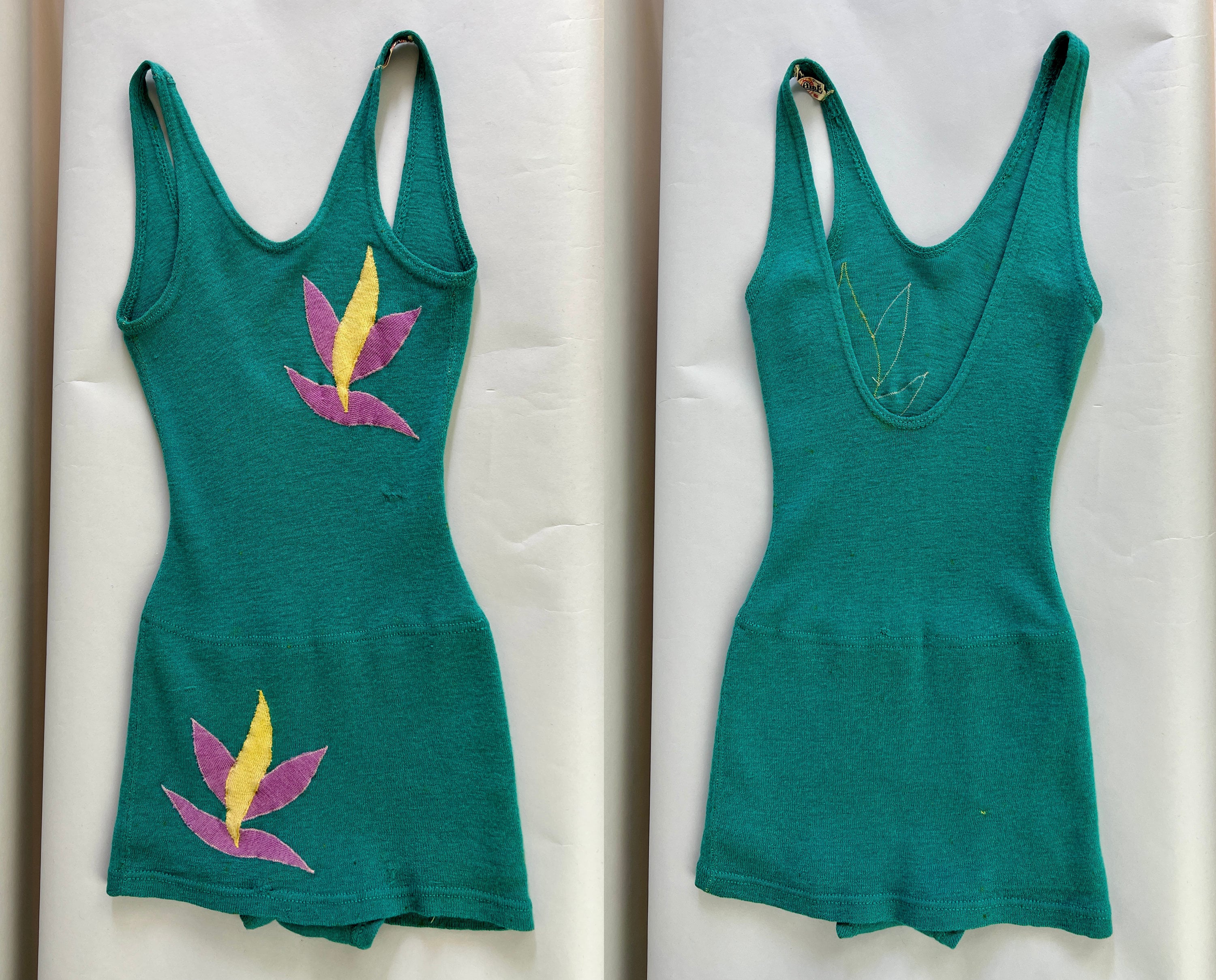 RESERVED Tantalizing Turquoise Swimsuit|Vintage 20s Wool Deco One Piece ...