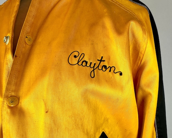 1940s Speed Racer Club Jacket | Vintage 40s Canary Ye… - Gem