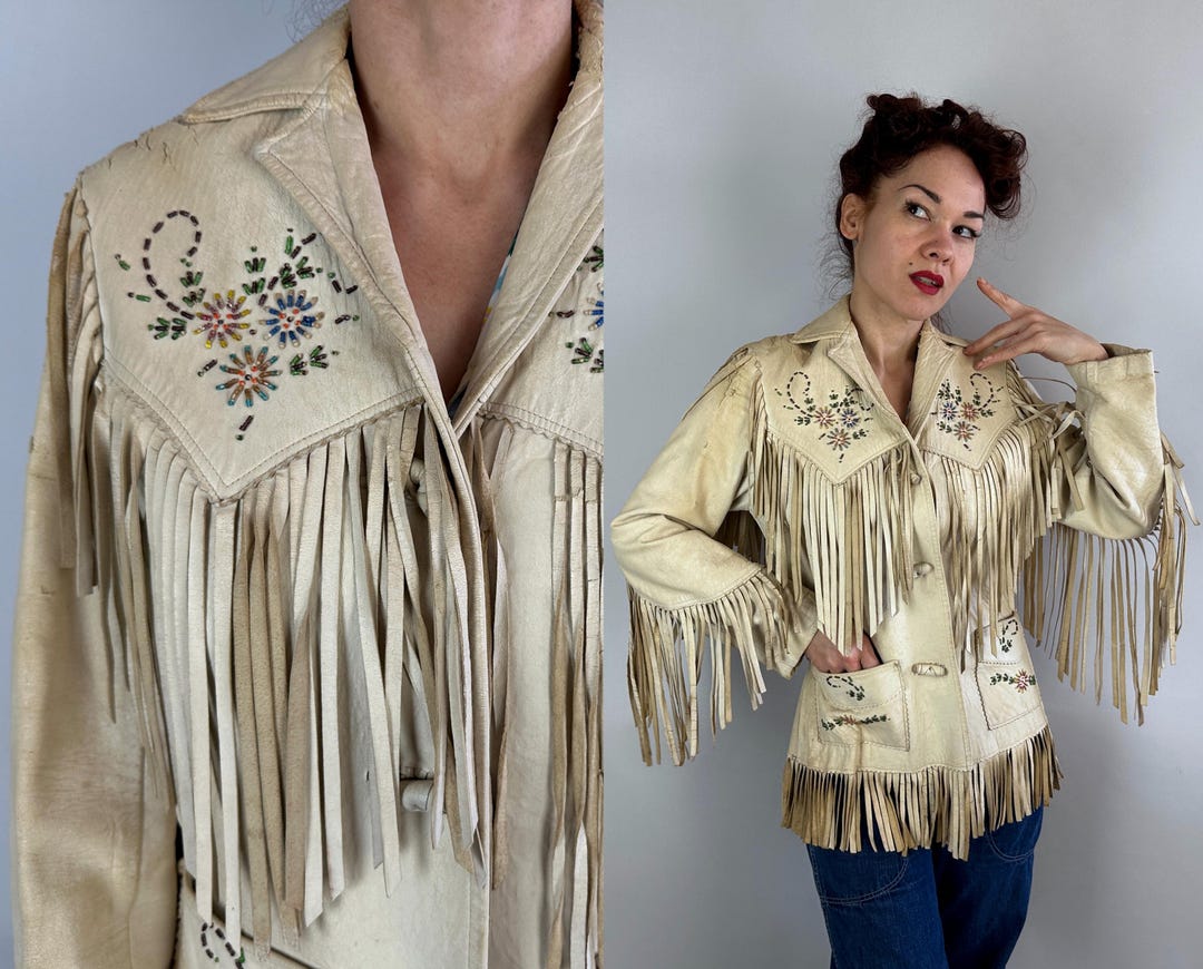 1950s Grand Ole Opry Cowgirl Jacket | Vintage 50s White Leather ...