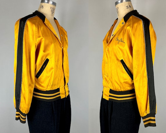 1940s Speed Racer Club Jacket | Vintage 40s Canary Ye… - Gem