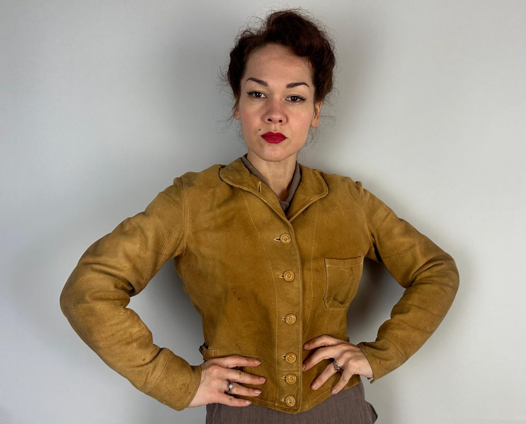 1930s Rustic Rebel Cossack Jacket | Vintage 30s Camel Beige Yellow ...