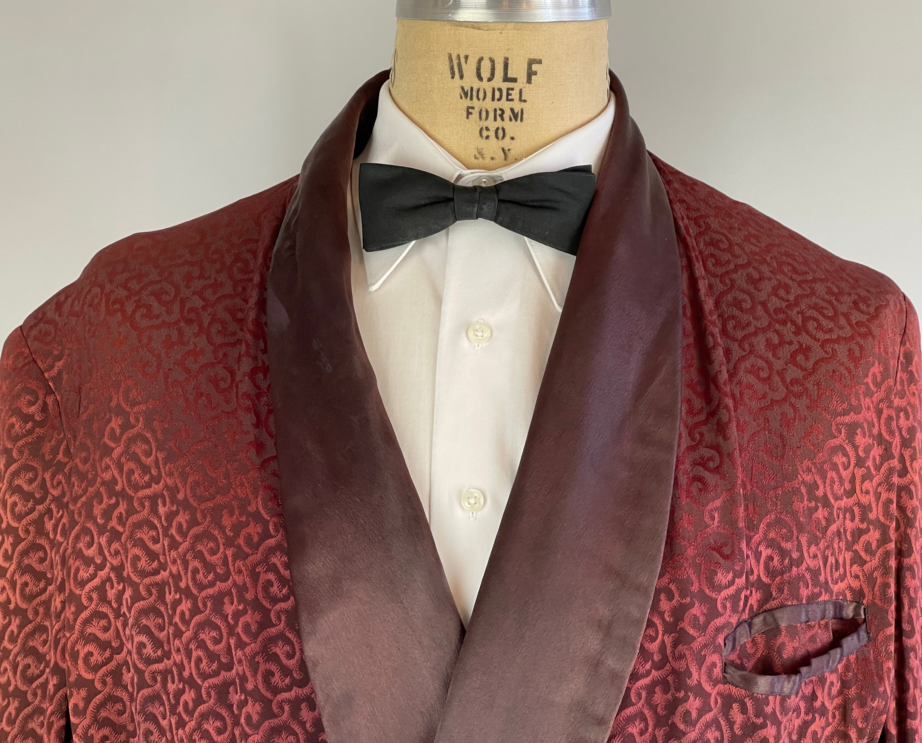 1940s Gilded Age Dressing Robe | Vintage 40s Amber Swirls Over Cinnamon ...