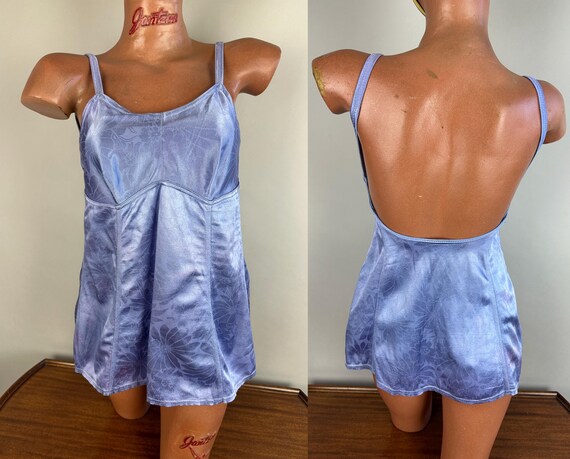 1930s Swimming in Satin Swimsuit | Vintage 30s Icy La… - Gem