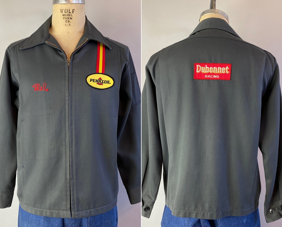 1960s Motor Mel Jacket | Vintage 60s Pewter Grey Durable Cotton Twill ...