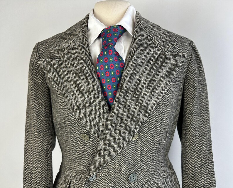 1930s Collegiate Sunset Suit | Vintage 30s Herringbone Tweed Wool Two ...