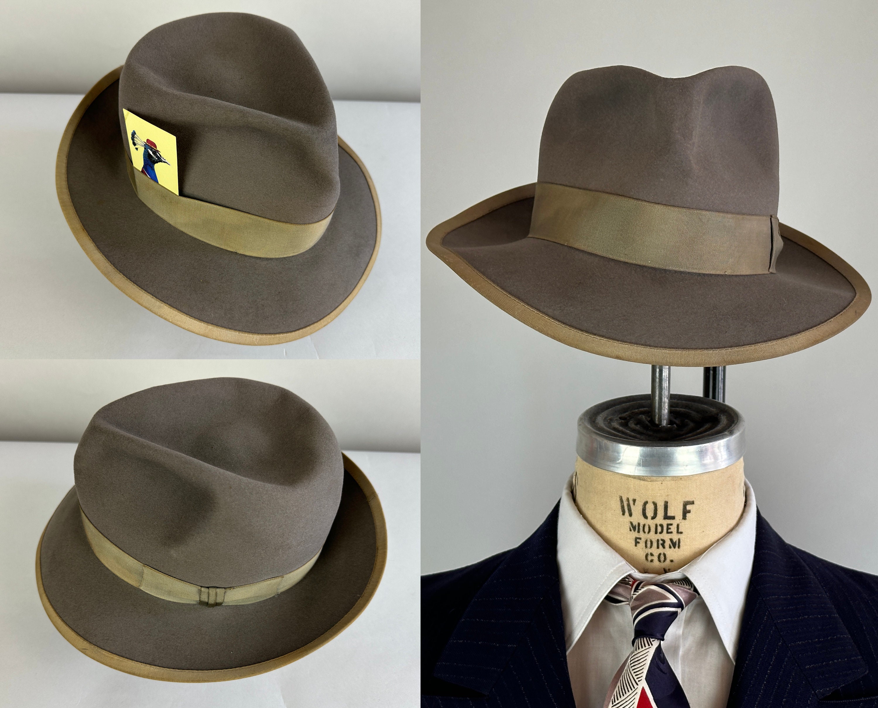 1940s Dapper Dan Fedora | Vintage 40s Dove Grey Beaver Felt 1940s Dapper Dan Fedora | Vintage 40s Dove Grey Beaver Felt