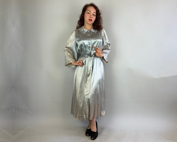 1930s Silver Siren Dressing Gown | Vintage 30s Icy Si… - Gem