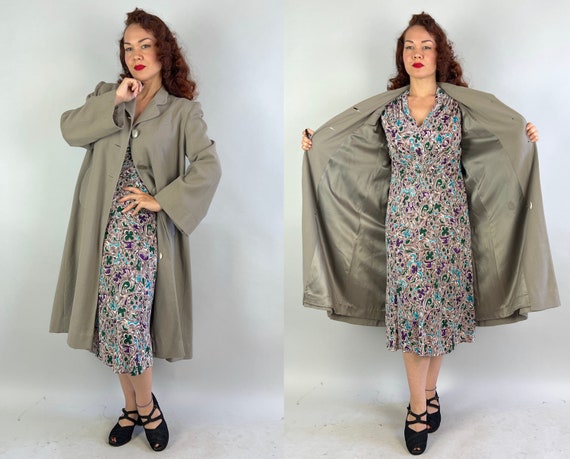 1940s Stone Cold Fox Coat | Vintage 40s Dove Grey Wo… - Gem