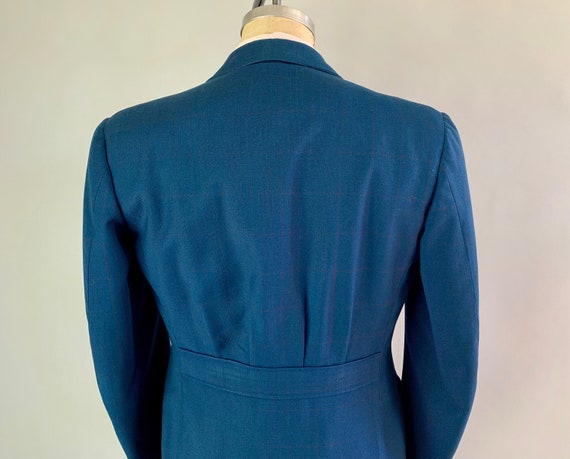 1930s Belted Back Jacket | Vintage 30s Deep Teal & Ma… - Gem