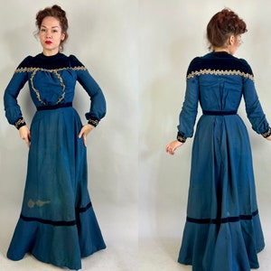 1900s Blessed in Blue Ensemble | Vintage Antique Edwardian Wool Twill ...