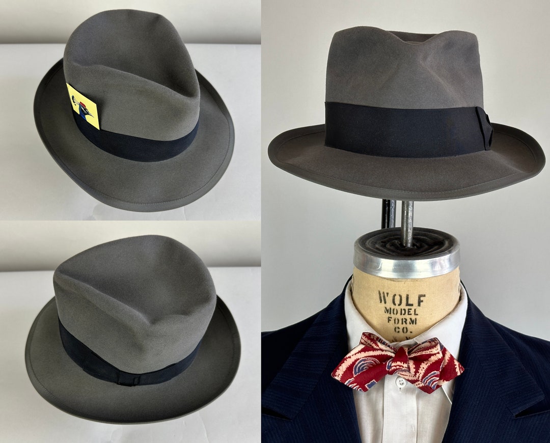 1940s Diplomatic Dandy Deadstock Fedora | Vintage 40s Pewter Grey ...