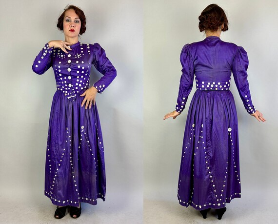 1800s Purple Pearlie Princess Dress Ensemble | Vintag… - Gem