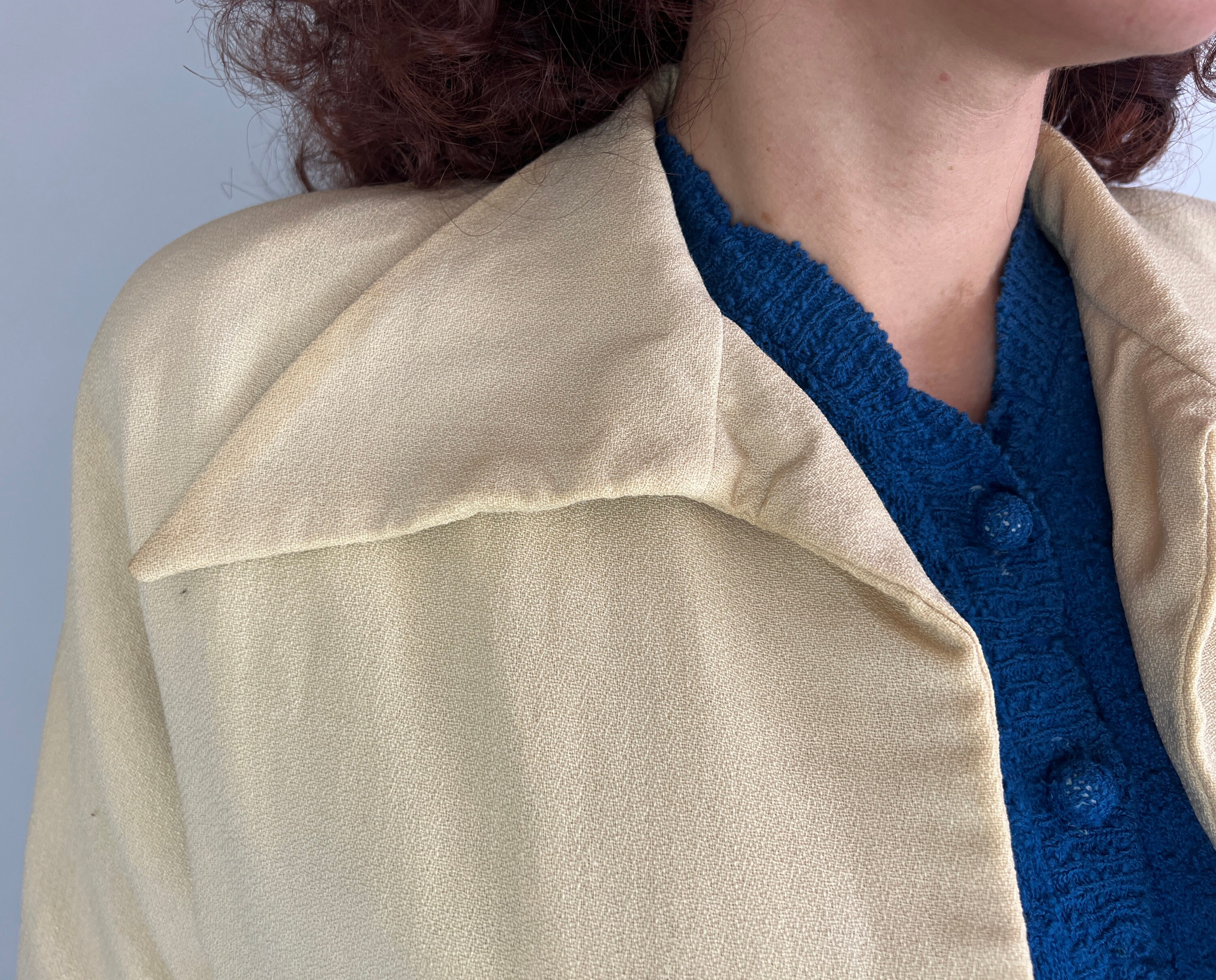 1940s Wendy's Wasp Waist Blazer | Vintage 40s Cream White Wool Crepe ...