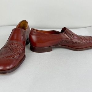 1940s Stepping Out Shoes | Vintage 40s Mahogany Brown Leather Loafers ...