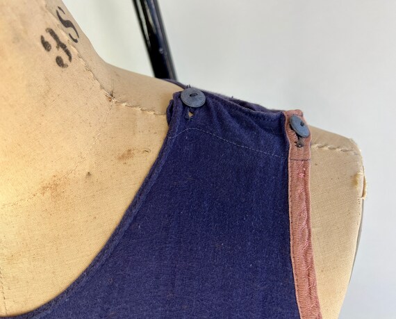 1920s Tommy Two-Tone Swimsuit | Vintage 20s Navy Blue… - Gem